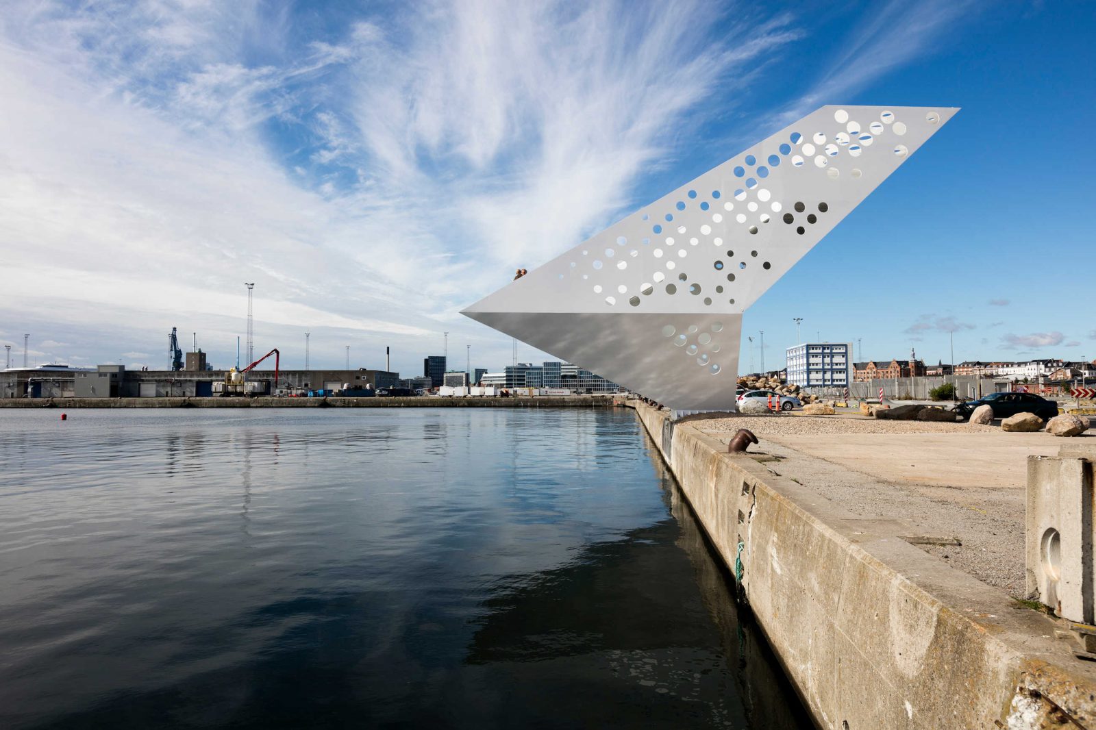 Dorte Mandrup created a striking steel tower for Aarhus Island