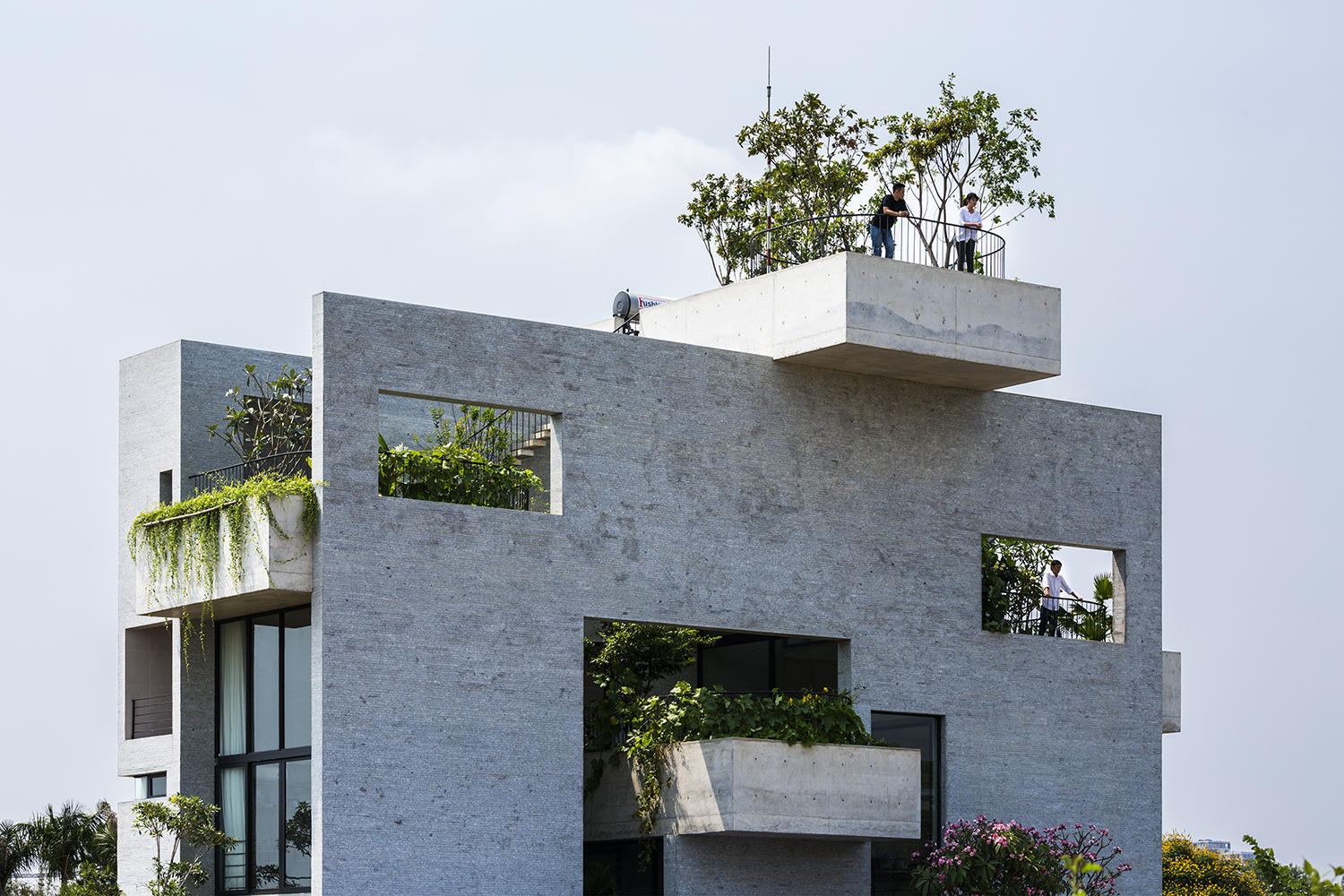 Greenery Takes Over Concrete Binh House by VTN Architects - Archisearch