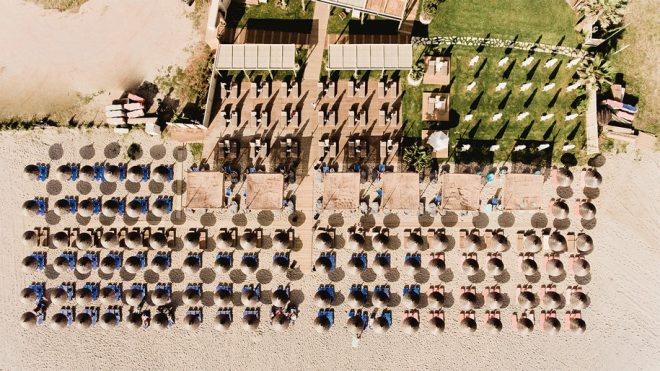 Kazakos architects completed Mango Beach Bar in Preveza, Greece