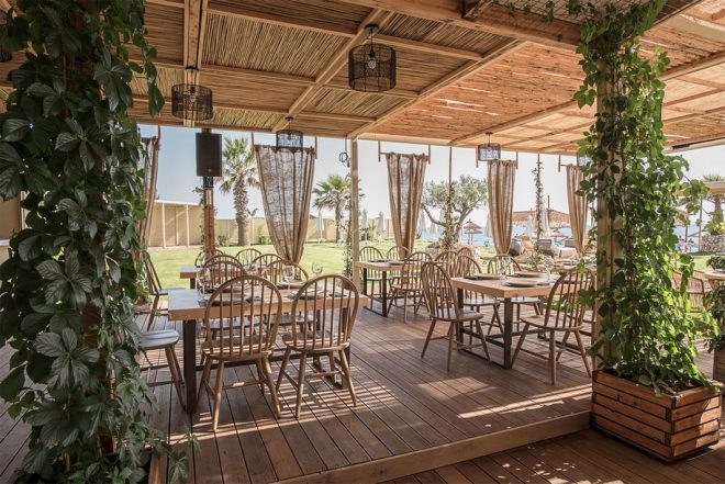 Kazakos architects completed Mango Beach Bar in Preveza, Greece